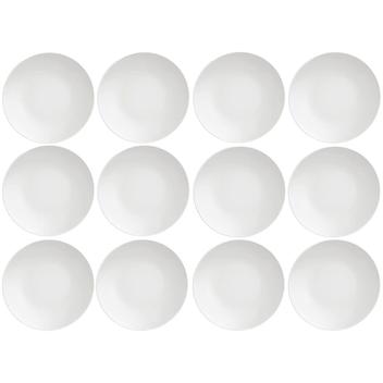 Jogo 12 Pratos de Porcelana Sobremesa Tramontina Leonora 19cm Brancos ...
