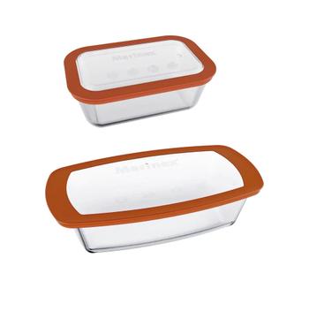 Jogo 2 Forma De Vidro De 1,5 Litros e 750 ML Bolo Pão Torta Massa ...