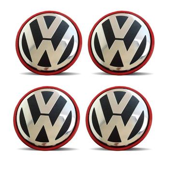 Jogo 4 Calota Centro Roda VW Gol G5 KRMAI WSW B/Vermelha - GFM ...