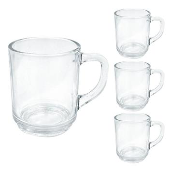 Jogo 4 Canecas De Vidro Lisa 250ml Transparente Praticasa - Caneca - Magazine Luiza