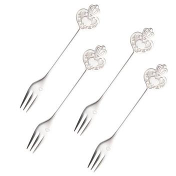 Jogo 4 Garfinhos de Sobremesa Aço inox Modelo Key Prata - WOLF - Garfo ...