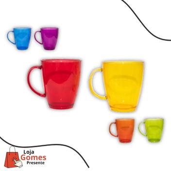 Jogo 6 Canecas De Chá Café Colorida Grande 350ml Luxo - Casambiente ...