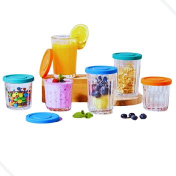 Jogo 6 Potes Vidro Hermético Tampa Silicone 550Ml Colorido - Member's ...