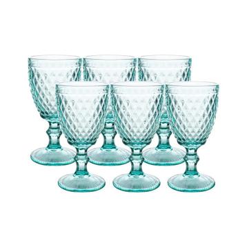 Jogo 6 Taças Gamma Bico Abacaxi Azul Tiffany 300ml - homelandia - Taças ...