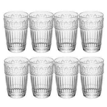 Jogo 8 Copo de Cristal para Água Suco Mauve 350ml Transparente Wolff ...
