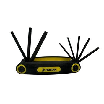 Jogo 8 Peças Chave Torque Torx Canivete Aço CRV T9 - T40 - Fertak ...