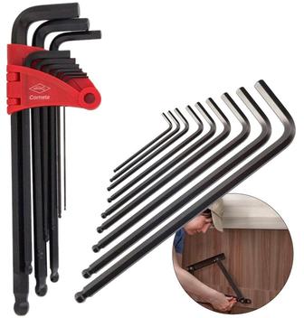 Jogo Chave Allen Longa 1,5mm A 10mm (9pçs) Abaulada Corneta - Jogo de ...