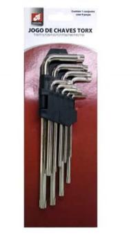 Jogo Chave Torx Aço Tipo L Com 9 Peças T10 Até T50 C/Furo Barcelona ...