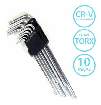 Jogo Chave Torx Torque Longa C/9 Furo Guia 9 Peças Western - Chave ...