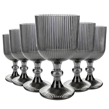 Jogo com 6 Taças Versalhes de Vidro Fumê de Agua ou Suco 390ml - Kehome ...