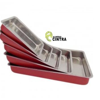 Jogo de assadeiras formas retangular tabuleiro quadrada pintada color 5 ...