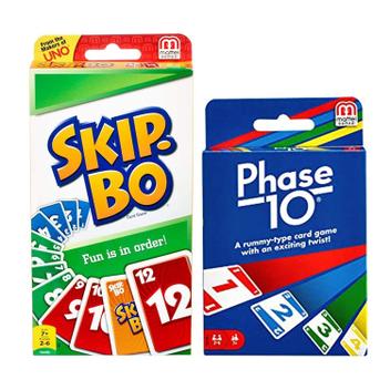 Jogo de cartas Mattel Phase 10 com Skip-Bo por mais de 7 anos - Deck de ...