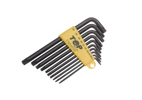 Jogo de chave torque torx 10 peças longa com furo / guia t9 a t50 - TOP ...