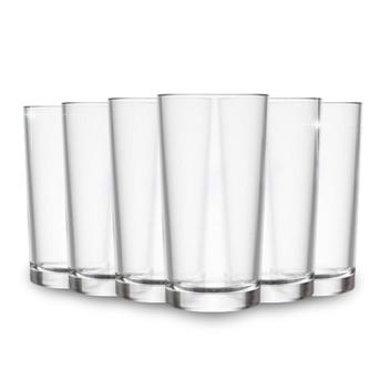 Jogo De Copos Em Vidro Kit 6 Peças Cozinha Água Suco Drink - Cedar ...