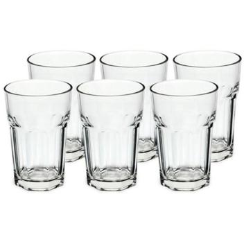 Jogo De Copos Vidro Suco Água Refri Kit C/ 6pcs Vidro Reforçado ...