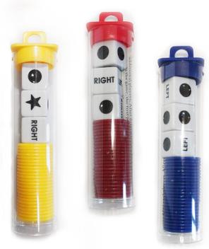 Jogo de Dados Left Right Center JHFY - 3 Dados + 24 Fichas - Brinquedos ...
