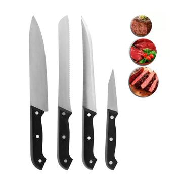 Jogo de Facas Para Cozinha Conjunto Aço Inox Kit 4 Peças - Yazi - Jogo ...