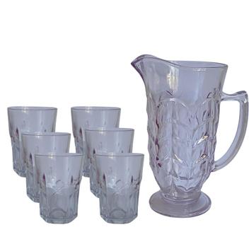 Jogo de Jarra Com 6 Copos Vidro 1L / 175ml - Rio de Ouro - Conjunto de ...