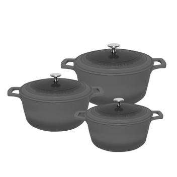 Jogo de Panelas 3 Peças Antiaderente Revestimento Cerâmico Fogão ...