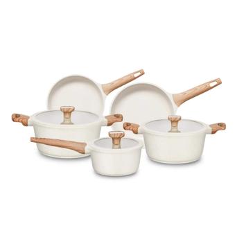 Jogo de Panelas 5 Peças Linha Titanium Natural cor Bege MTA - 8449 ...