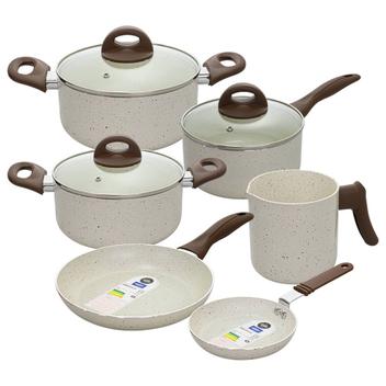 Jogo de Panelas Ceramic Life Smart Plus Vanilla 6 peças Brinox 4791/102 ...