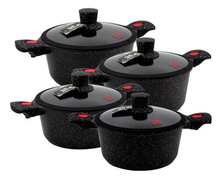 Jogo De Panelas Cerâmica Antiaderente Nebraska Preto 8 Peças - UCC LIFE ...