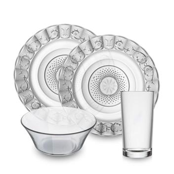 Jogo De Pratos Fundos C/13 Peças Aparelho De Jantar Em Vidro - CEDAR ...