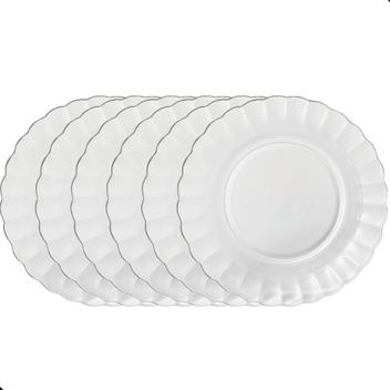 Jogo De Pratos Fundos Kit 12 Peças Em Vidro Almoço E Jantar - CEDAR ...