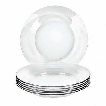 Jogo De Pratos Fundos Kit 6 Peças Em Vidro Almoço E Jantar - CEDAR ...