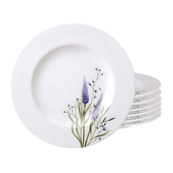 Jogo De Pratos Raso 28cm Kit 6 Peças Refeição Jantar Porcelana Decorada ...