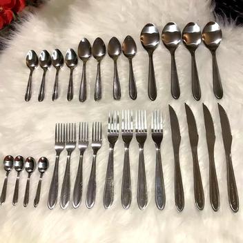 jogo de talheres inox 32 peças - Planeta importadora - Faqueiro / Jogo ...