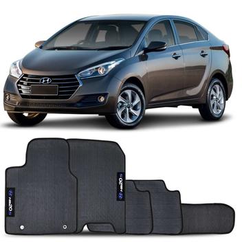 Jogo de Tapetes Borracha PVC HB20S 2012 a 2019 Preto com Grafia e ...