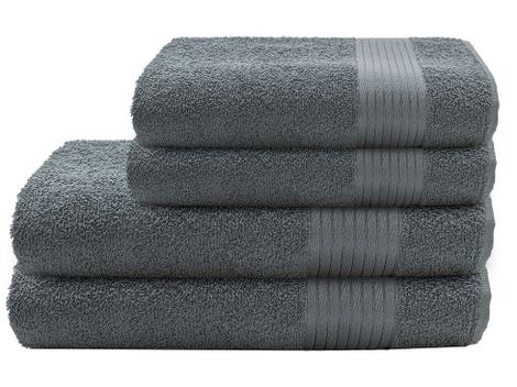 Jogo de Toalhas Camesa Algodão e Poliéster - Nacional Omega Cinza 4 ...