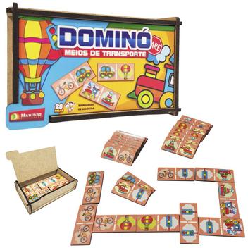 Jogo Dominó Figura Meios De Transportes Educativo Infantil - Maninho ...