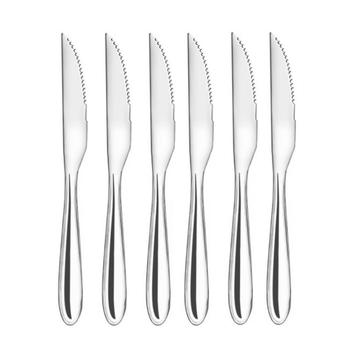 Jogo Kit 6 Facas com Serra Mesa Aço Inox Utensílio Cozinha - Yazi ...
