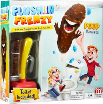 Jogo Mattel Games Flushin' Frenzy Kids com vaso sanitário e êmbolo ...