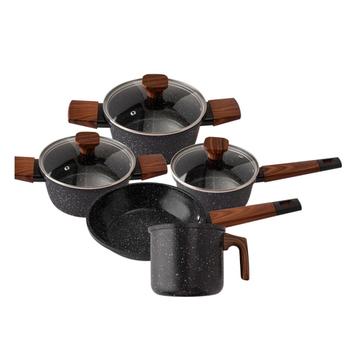 Jogo Panela 5Pç Carvalho Alumínio Tampa Indução Antiaderente - YASAA ...