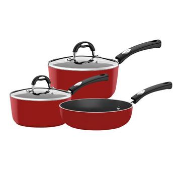 Jogo Panelas Mônaco Indução Alumínio Vermelho 3 Pç - Tramontina - Jogo ...