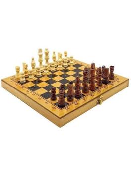 Jogo Tabuleiro Xadrez Dama Gamão Peças De Madeira 3X1 34X34 - Chess Set ...