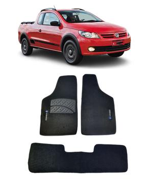 Jogo Tapete Carpete Volkswagen Saveiro G5 G6 C.E 2010 a 2017 Com Logo ...