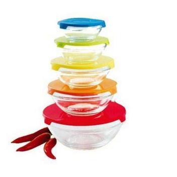 Jogo Tigela 5 Peças Com Tampa Colorida - Casambiente - Tigela ...