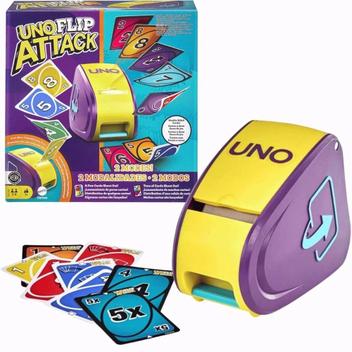 Jogo Uno Flip Attack Com Baralho E Lançador Lança 112 Cartas - Mattel ...