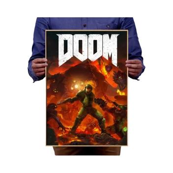 Jogo Vintage A-DOOM-Eternal Poster Arte De Parede Para Quarto Estudo Kraft Club Bar Adesivos De ...