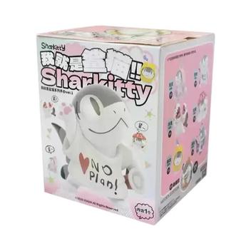Kawaii Sharkitty Flocking Blind Box 2025 Novo Em Estoque Figura Animal ...