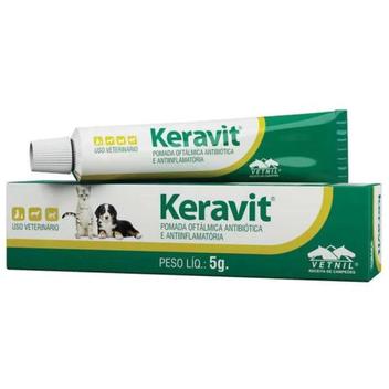 Keravit 5g Pomada Oftalmologica Antibiótica para Pets Vetnil ...