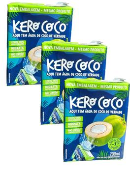 Kero Coco Agua De Coco 200Ml Drinks Bebidas-Kit 30Un - Água de Coco ...
