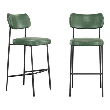 Kit 02 Banquetas Altas Para Cozinha Lila Estofada com Encosto material ...