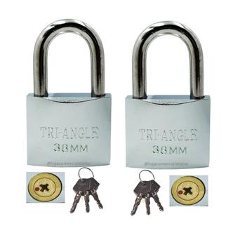 Kit 02 Cadeados 38mm Para Portão Fechadura Armario Gaveta Chave Tetra ...