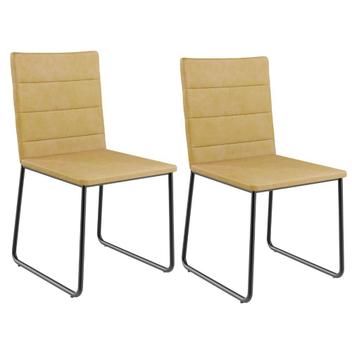 Kit 02 Cadeiras Decorativa Estofada Para Sala De Jantar Preto Maya L02 ...