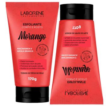 Kit 02 Esfoliante Corporal e Facial Morango Laborene 170g - Esfoliante Corporal - Magazine Luiza